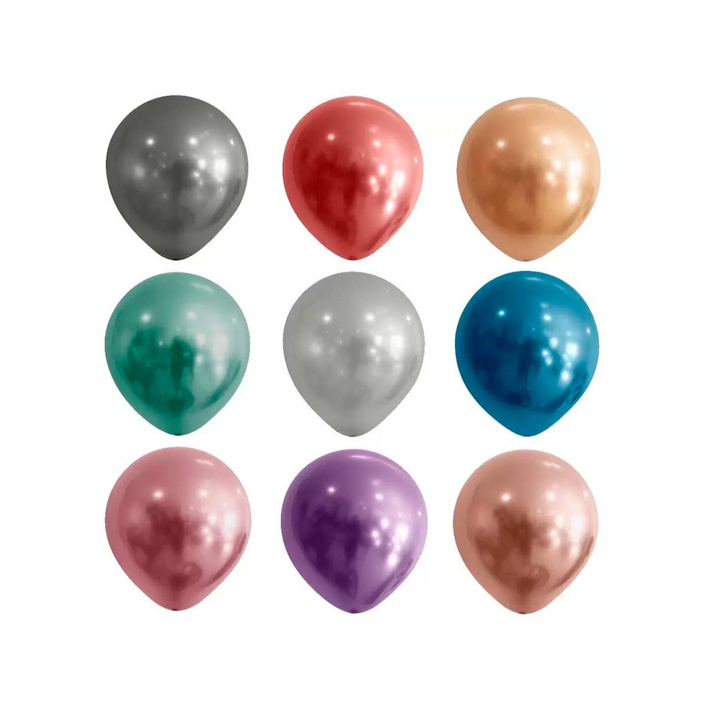 Balão 5 Polegadas Metalizado Redondo Balões Joy 25und | Shopee Brasil