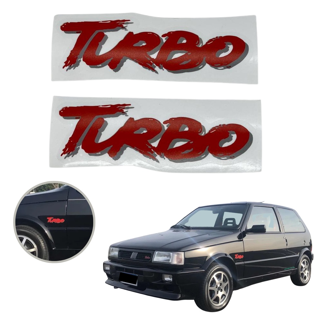 Adesivo Emblema Lateral Turbo do Fiat Uno Turbo 1,4 94 à 96 | Shopee Brasil