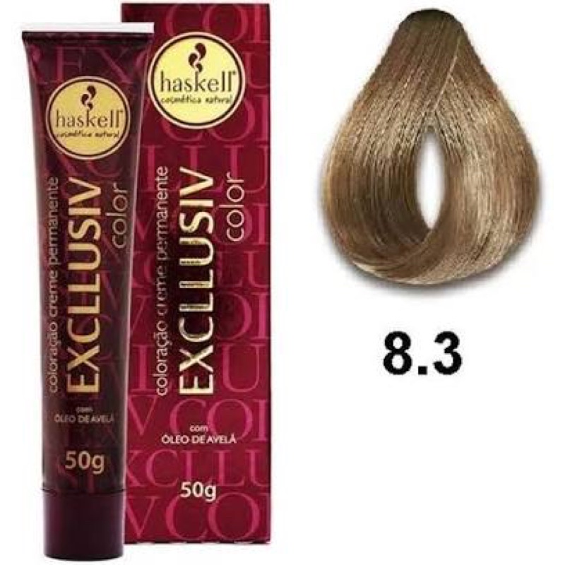 Coloração Haskell Excllusiv 8.3 Louro Claro Dourado 50g | Shopee Brasil