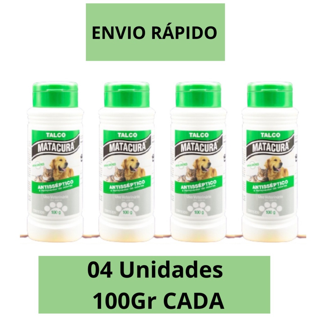 Talco Antisséptico Hipoalergico Caes e Gatos Mata Cura Banho Seco 04 ...