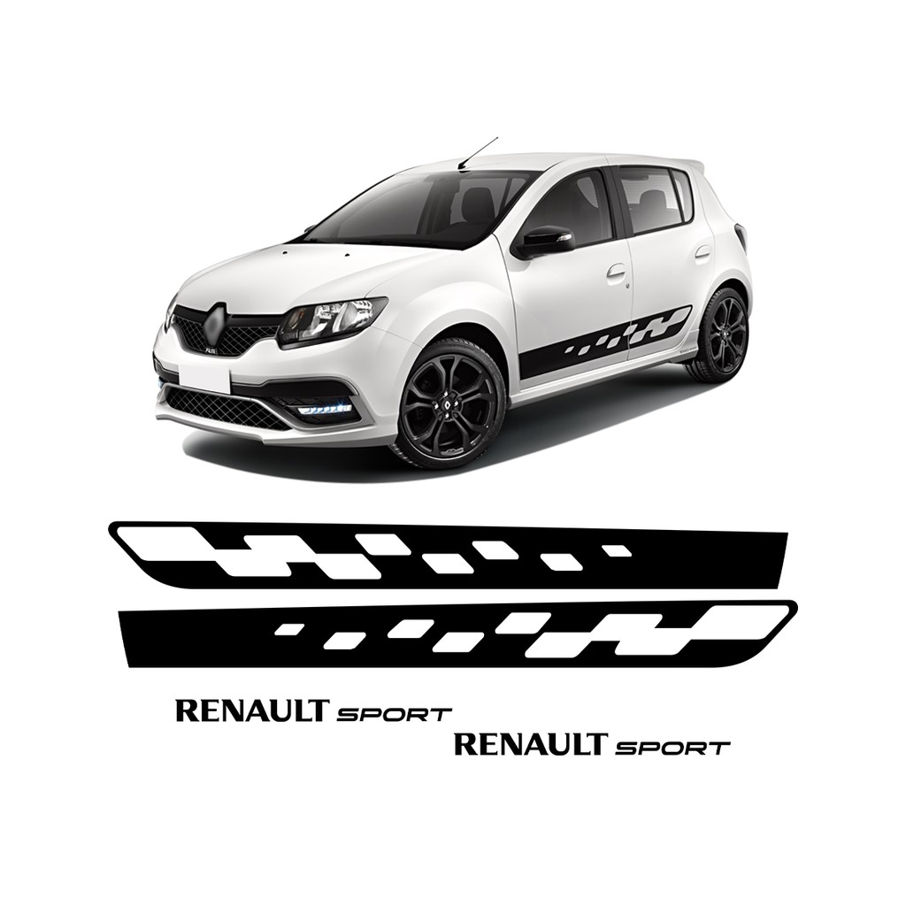 Kit De Adesivos Laterais Faixas Portas Renault Sandero Sport 2015 2016 ...