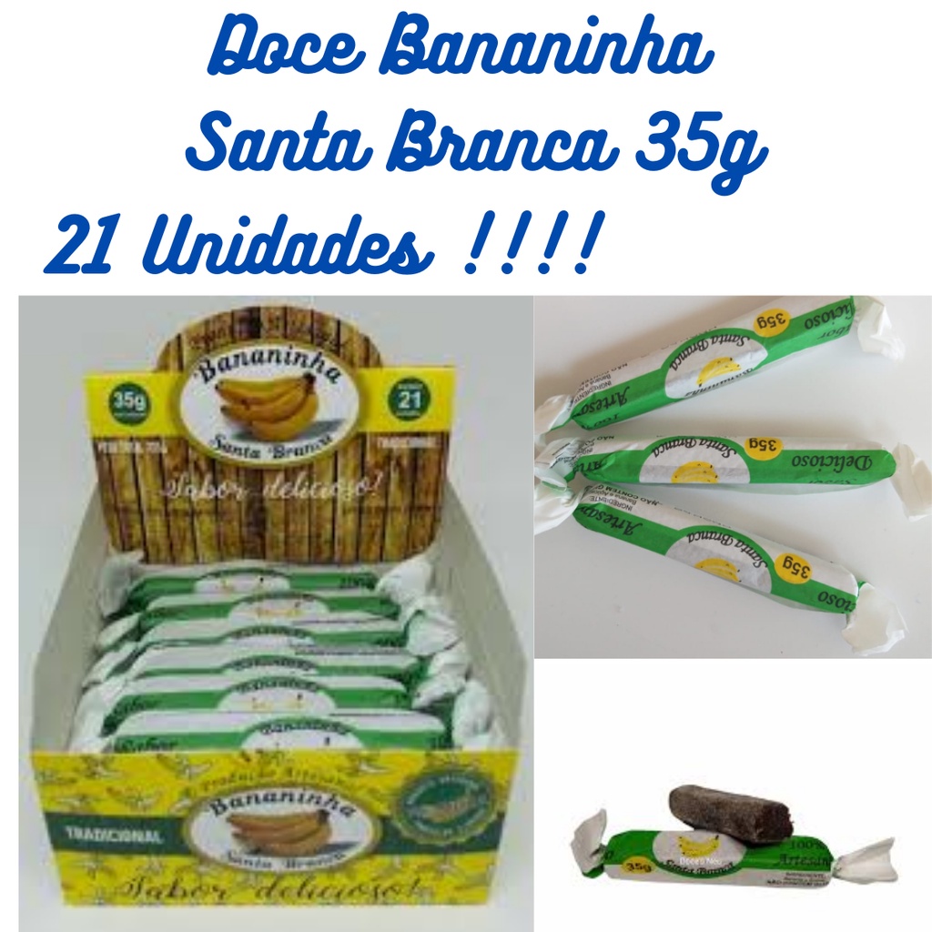 Doce Bananinha Banana Santa Branca 35g com 21 unidades | Shopee Brasil