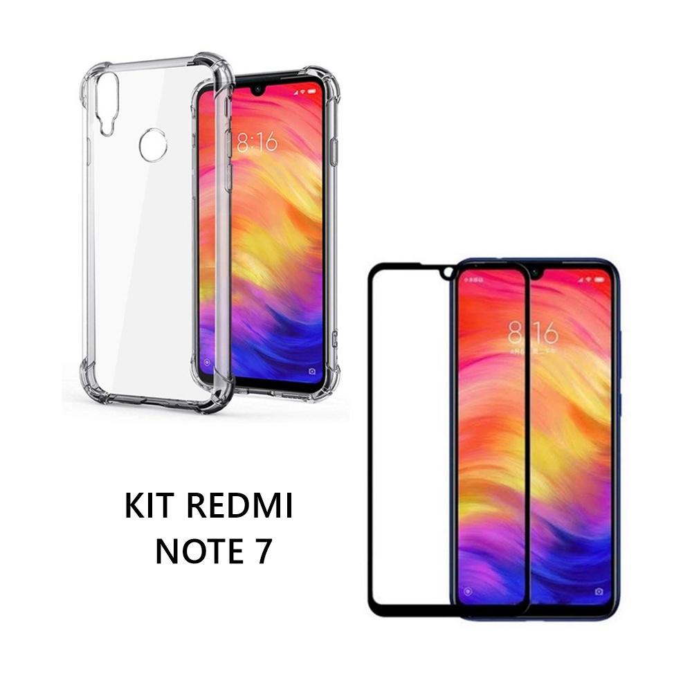 Capa Capinha Case Anti Impacto Pelicula Vidro 3d 9d Compativel Redmi
