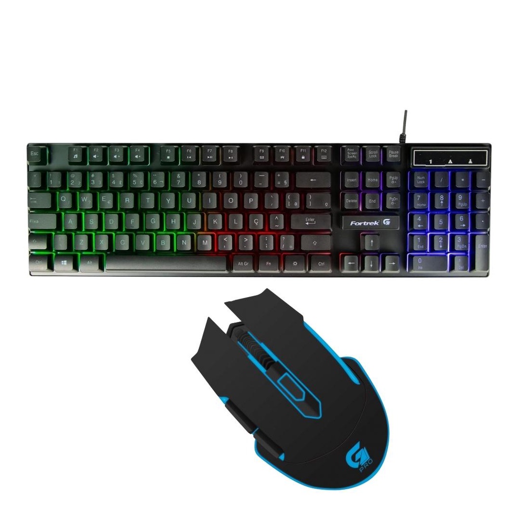 Mouse Gamer M5 RGB USB + Teclado Gamer Blackfire New Fortrek | Shopee ...