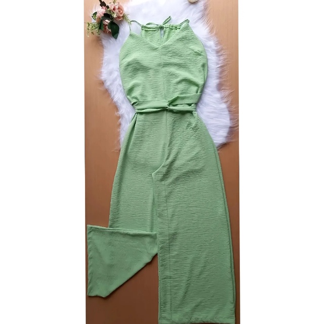 Macacão longo duna verde lima. | Shopee Brasil