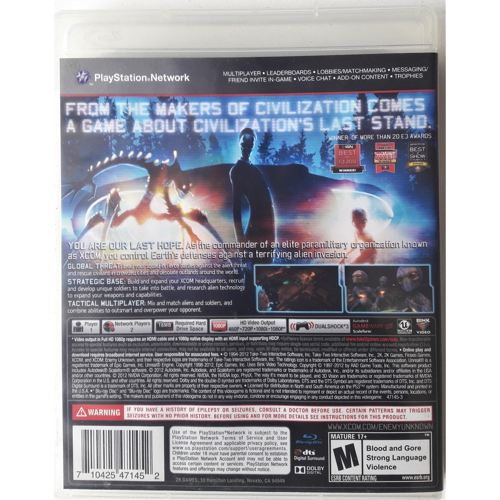 JOGO XCOM ENEMY UNKNOWN ORIGINAL PS3 MIDIA FISICA CD. | Shopee Brasil