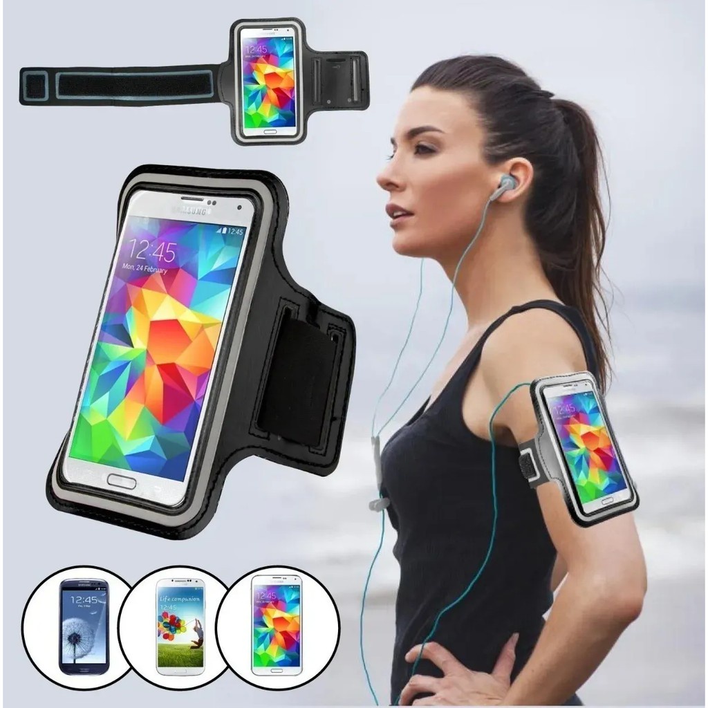 2 Capas De Braço Suporte Braçadeira Corrida Academia P/ Mp3 Mp4 Celular ...