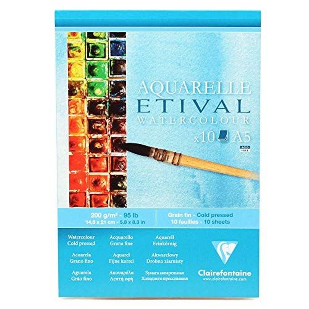 Papel Para Aquarela Etival A5 200g Clairefontaine | Shopee Brasil