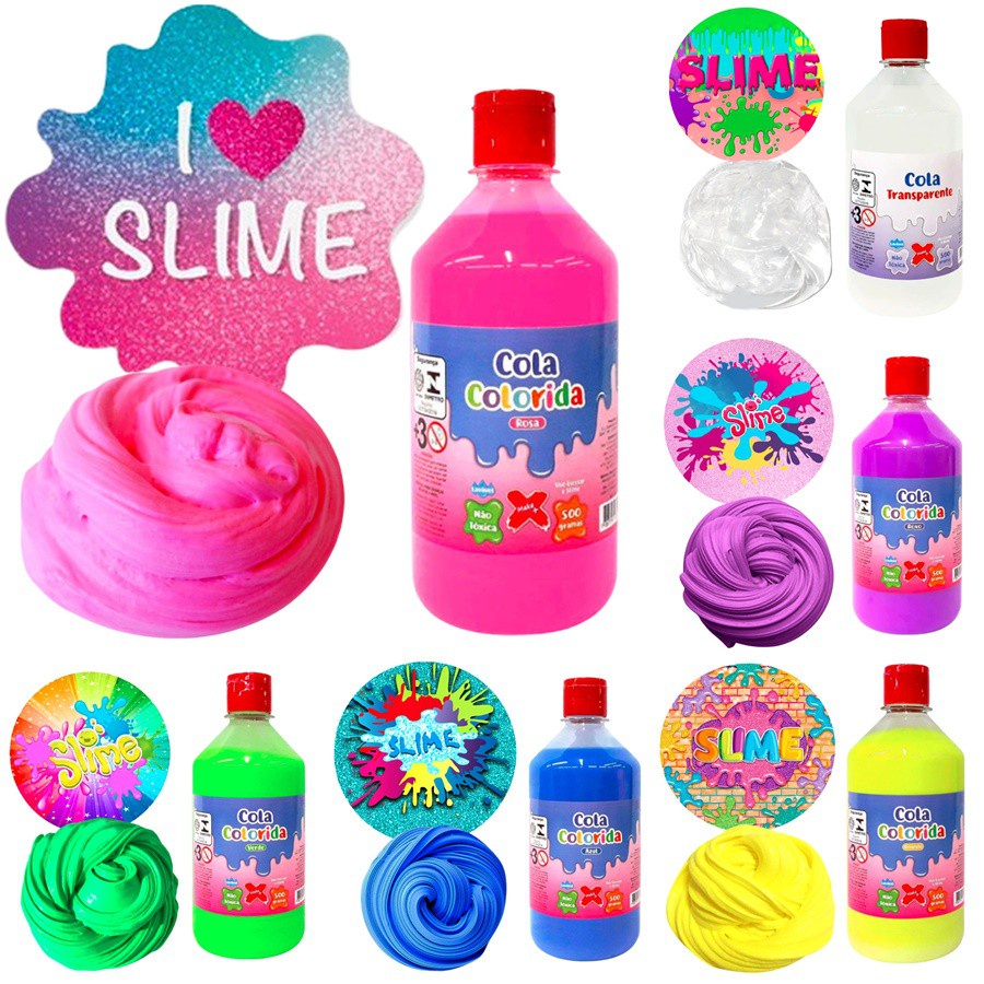 COLA PARA CRIAR SLIME MELECA NEON BRINCAR CRIANÇA 500G MAKE+ | Shopee ...