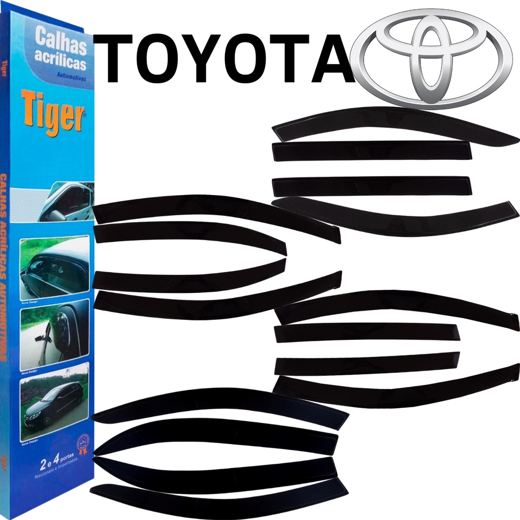 Calha De Chuva Acrílica 4P Toyota todos os modelos | Shopee Brasil