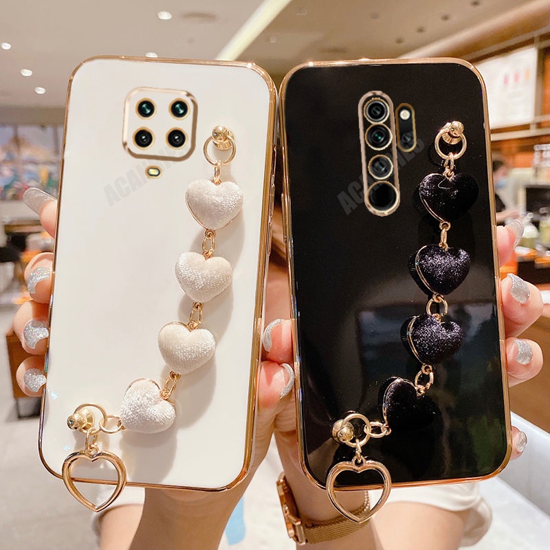 Note8pro Capa De Celular De Silicone Com Corrente/Coração De Luxo Para ...