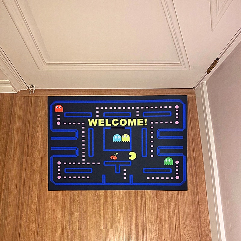 Tapete Capacho Gamer Pac Man Welcome vintage - Escorrega o Preço