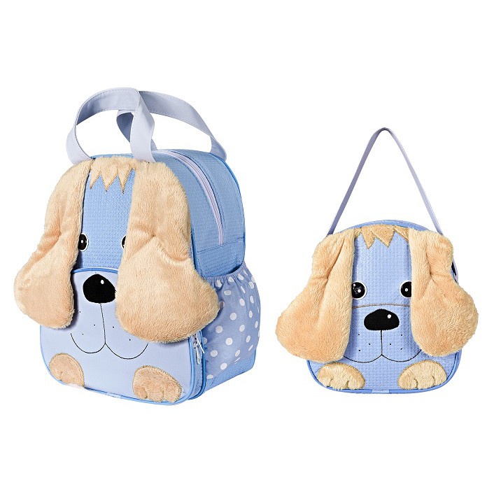 Kit Mochila Infantil Cachorro Azul P + G Bebê Escolar | Shopee Brasil
