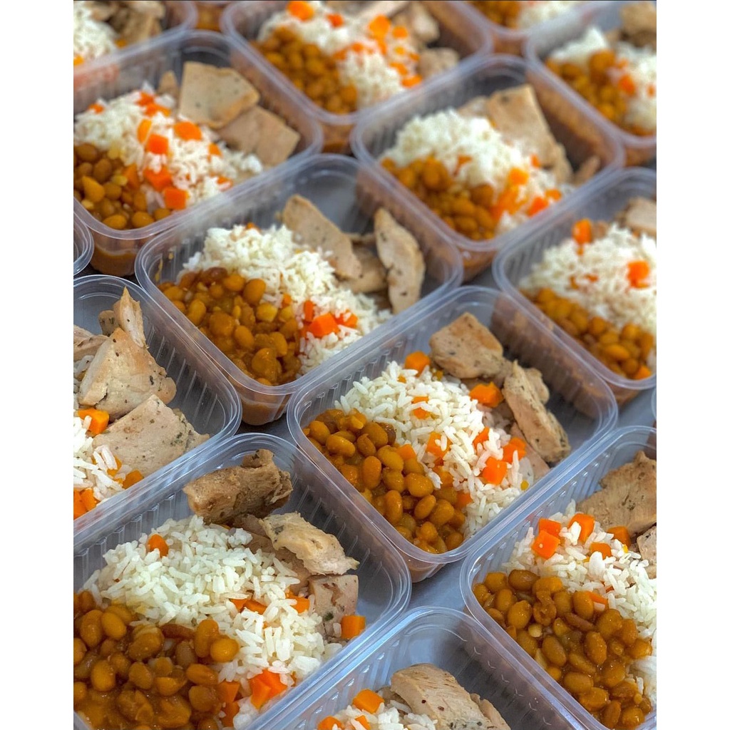 24un Pote Marmita Descartável 250 / 350 / 500 / 750 / 1000ml Fitness Fit Freezer Microondas ...