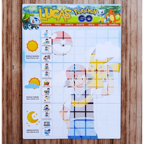 Quadro De Atividades Semanal Rotinas Pokémon Tamanho Grande | Shopee Brasil