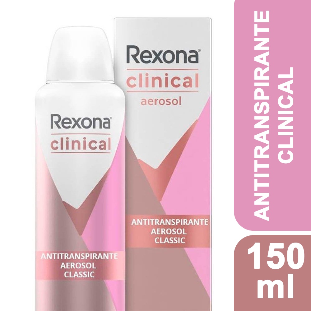 Desodorante Aerosol Rexona Clinical Classic - 150ml | Shopee Brasil