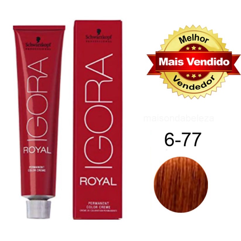 Coloração Ruivo Igora Royal Tinta Cobre 6.77 Schwarzkopf Professionals ...