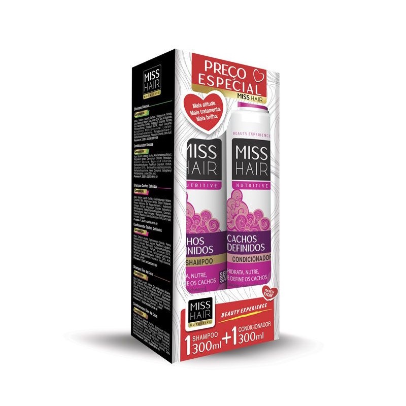Kit Shampoo + Condicionador Cachos Definidos Miss Hair. | Shopee Brasil