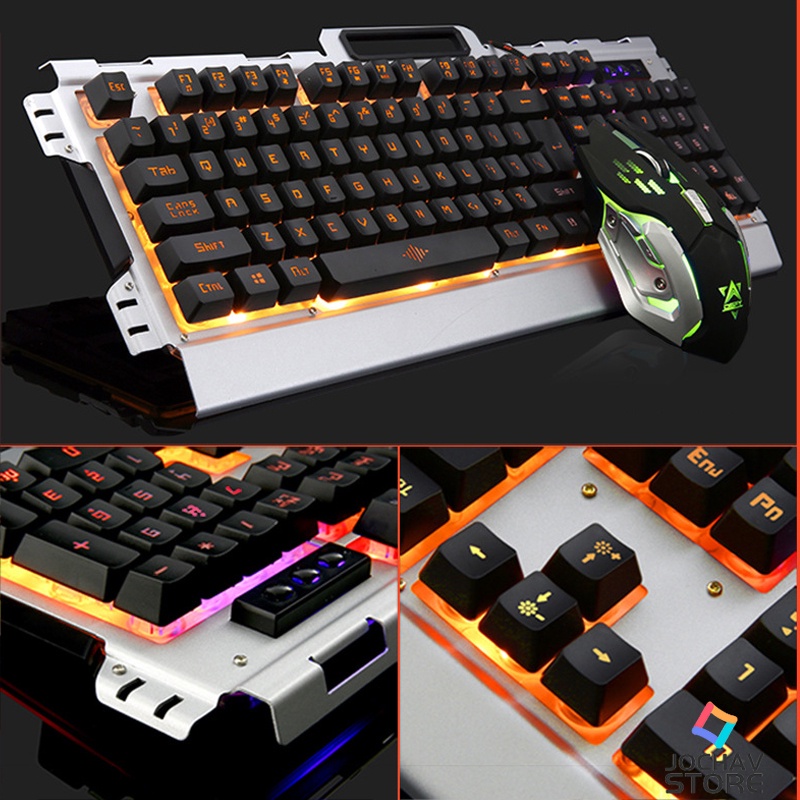 Kit Metal Teclado A Prova D'água Gamer E Mause Caracteres De Alta ...