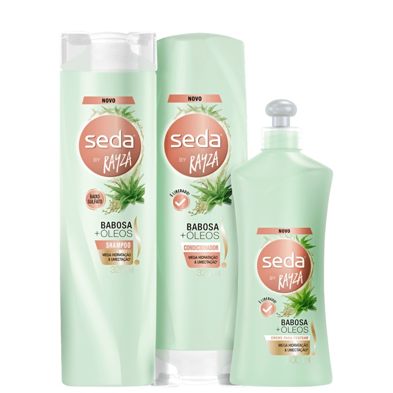 Kit Linha Seda by Rayza Babosa + Óleos Shampoo 325ml+ Condicionador ...
