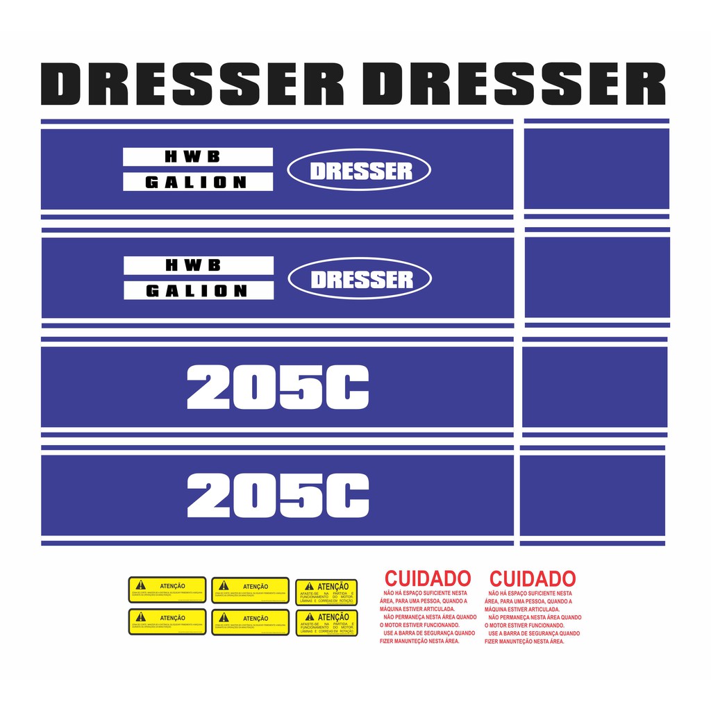 Kit Adesivos Motoniveladora Dresser 205c Completo R372 | Shopee Brasil