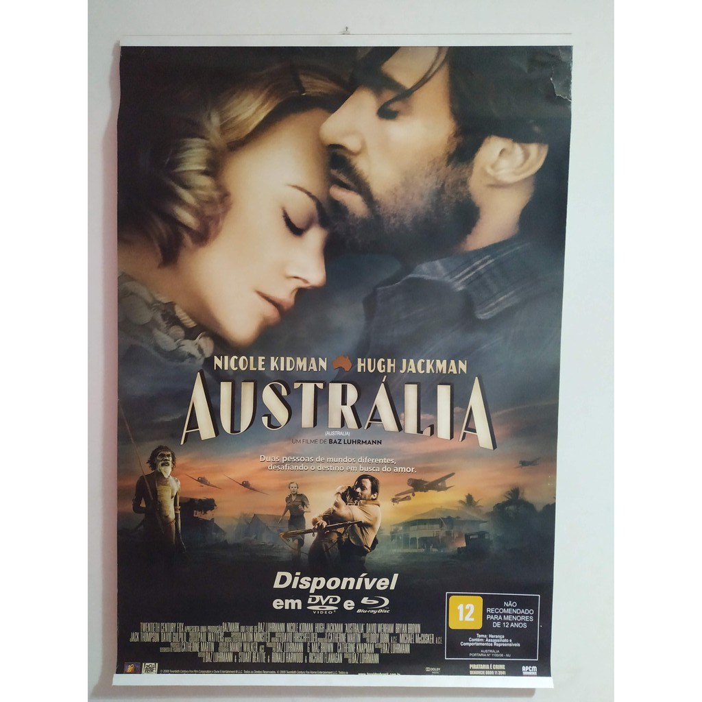 POSTER FILME AUSTRALIA Nicole Kidman Hugh Jackman Baz Luhrmann - Tam 94 cm X 64 cm de Locadora ...