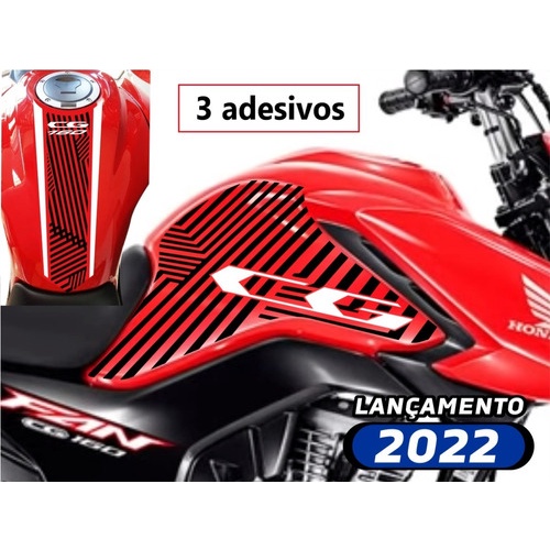 Adesivo Cg Fan 160 2022 Tanque Lat + Gravata Moto Vermelha.2 | Shopee Brasil