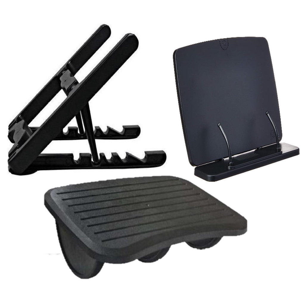 Kit Ergo 2 - Suporte P/Notebook + Apoio P/ Pés + Apoio P/ Leitura e ...
