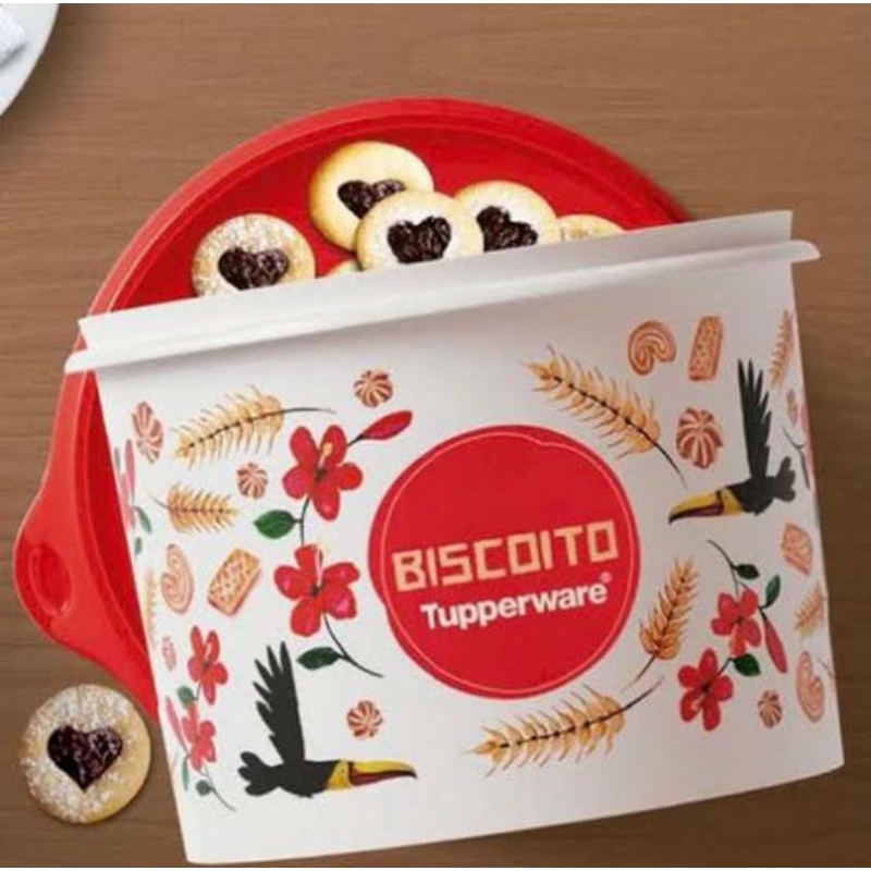 Tupper caixa biscoito floral 2,4L | Shopee Brasil