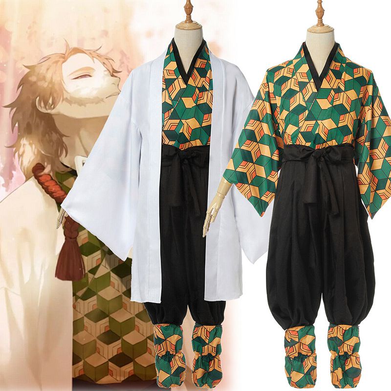 Slayer Kimetsu Demon No Yaiba Sabito Cosplay Kimono Fullset Manto ...