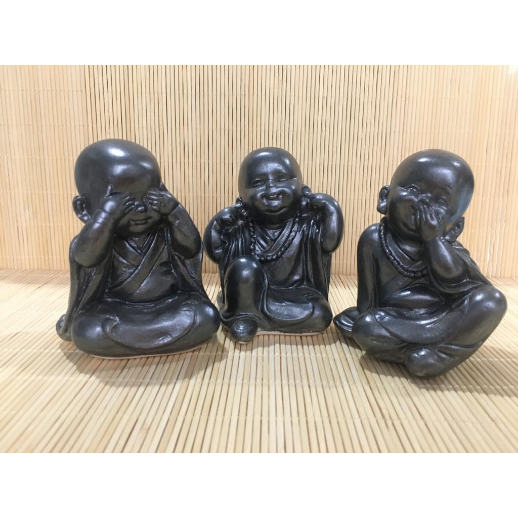 Kit 3 Budas - CEGO SURDO E MUDO (pintados) | Shopee Brasil