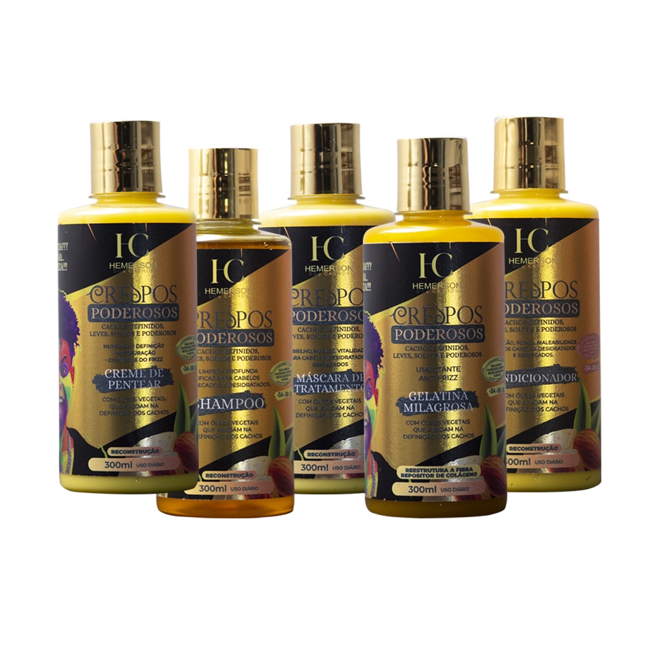 Kit HC - Crespos Poderosos - Hemerson dos Cachos - 300ml | Shopee Brasil