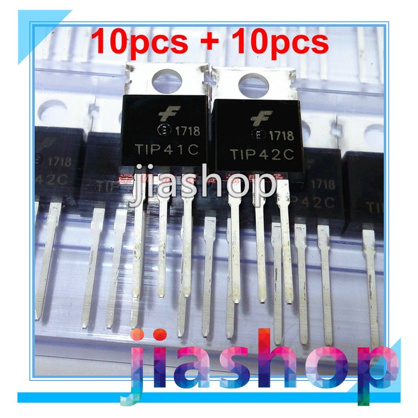 10 Pares 20 Peças 10 Tip41c Tip42c Tip41 Tip42 Querido Transistor Par Tubo To 220 Novo E Por