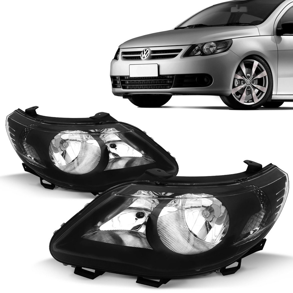 Par Farol Gol G5 2008 2009 2010 2011 2012 2013 Foco Duplo Mascara Negra ...