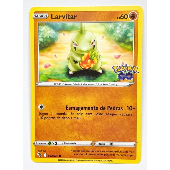 Carta 037/078 Pokémon TCG Original Copag Card Larvitar Pokémon Go ...