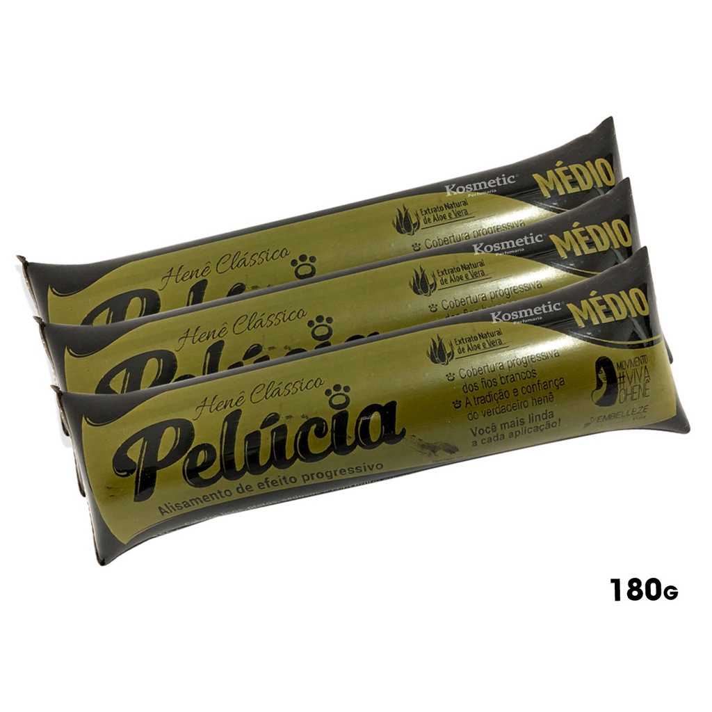 Kit C/ 3 Hene Pelucia 180 Gr - ( Escolha Medio ou Forte ) | Shopee Brasil