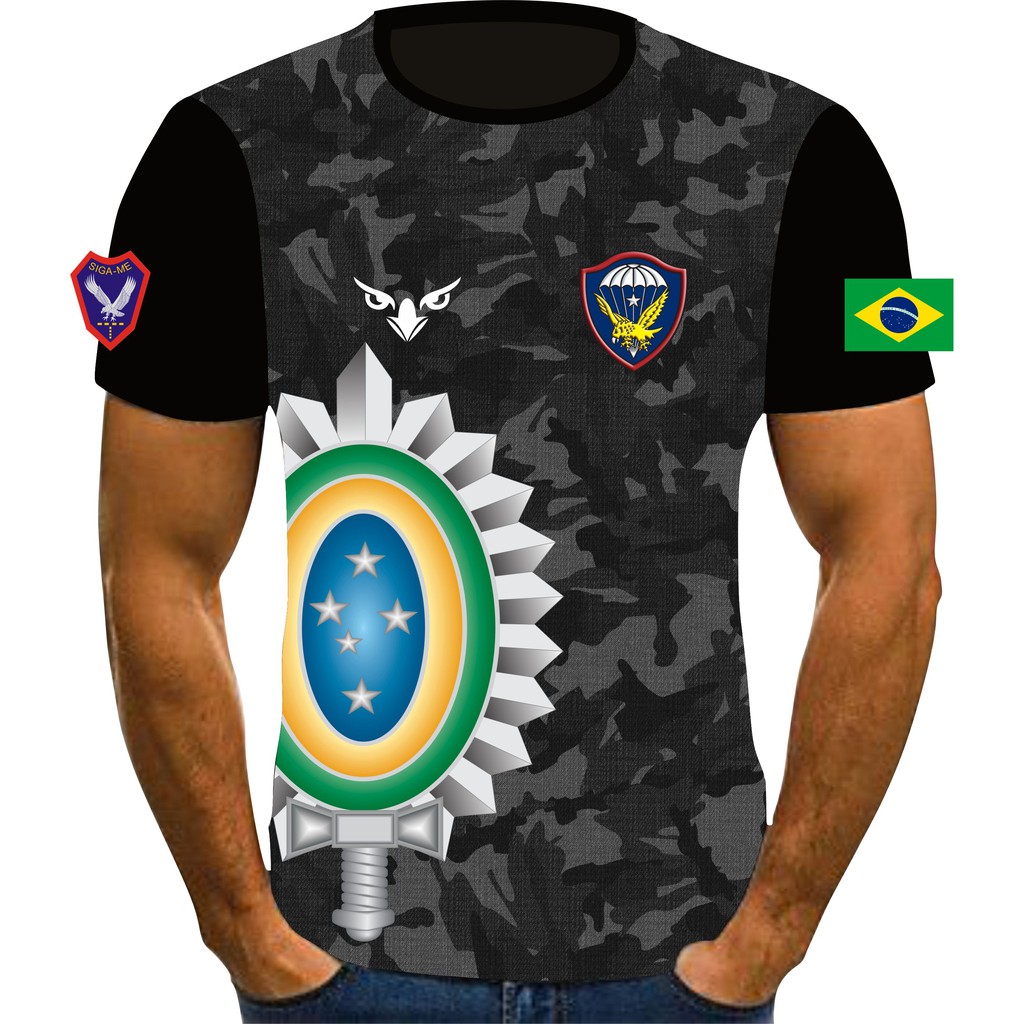 Camisa Camiseta Pqd Paraquedista Exercito Brasileiro Camo | Shopee Brasil