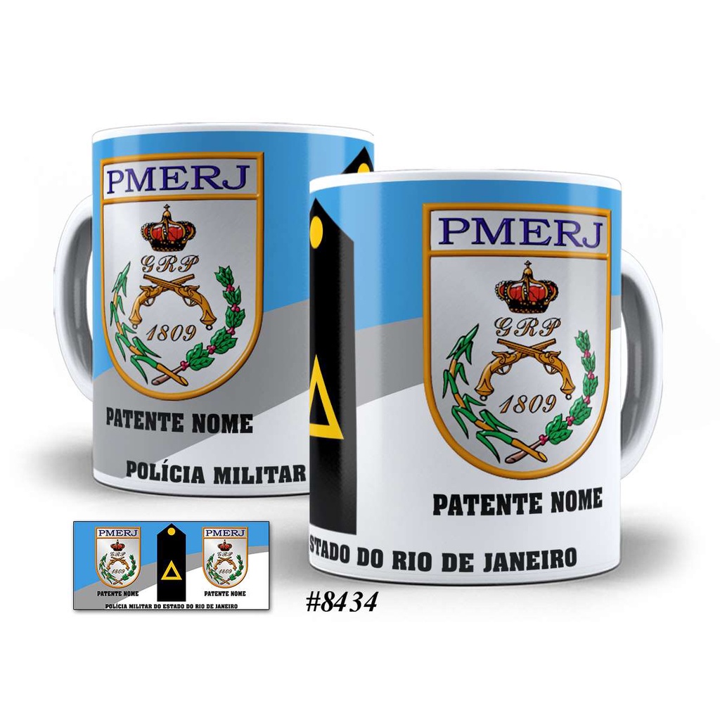 Caneca Polícia PMERJ Rio de Janeiro Nome Personalizada | Shopee Brasil