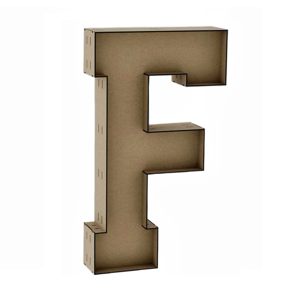 Letra Caixa F 100cm 1 Metro MDF Decoração Festa Nome Palavra Número ...