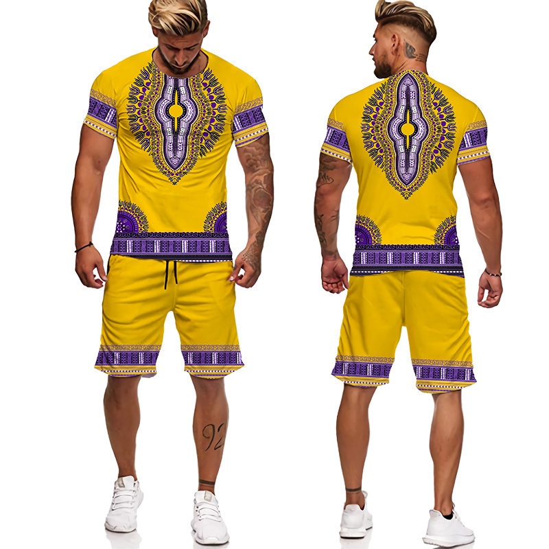 Verão 3D Africano Impressão Casual Shorts Homens Ternos Casal Roupas ...