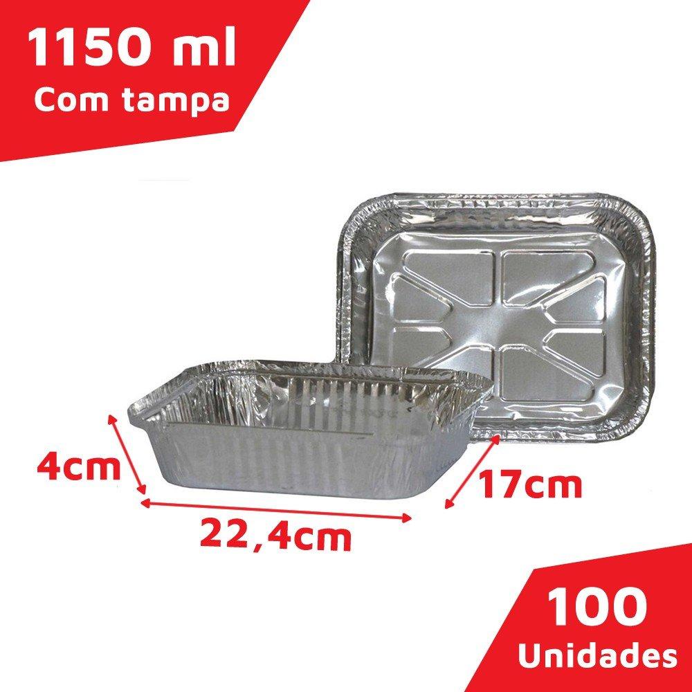BANDEJA ALUMÍNIO 1150ML TERMICA T170 COM TAMPA (C/100) | Shopee Brasil