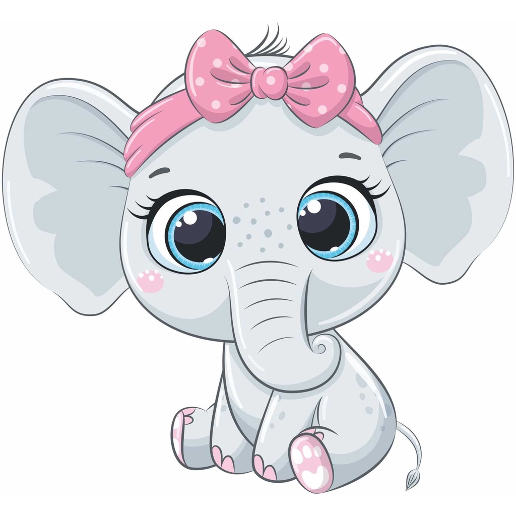 Adesivo Decorativo Infantil Elefante baby elefantinha laço rosa 40cm ...
