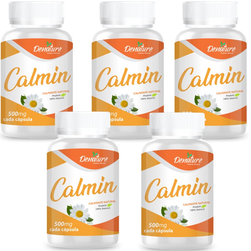 Kit 5x Calmin 500mg 100 Cápsulas Denature | Shopee Brasil