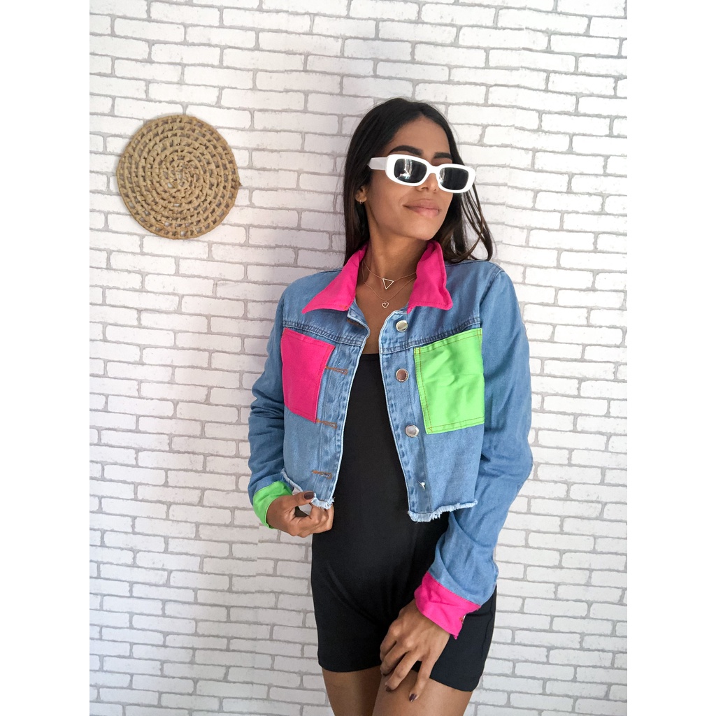 Jaqueta Thrift Color | Shopee Brasil