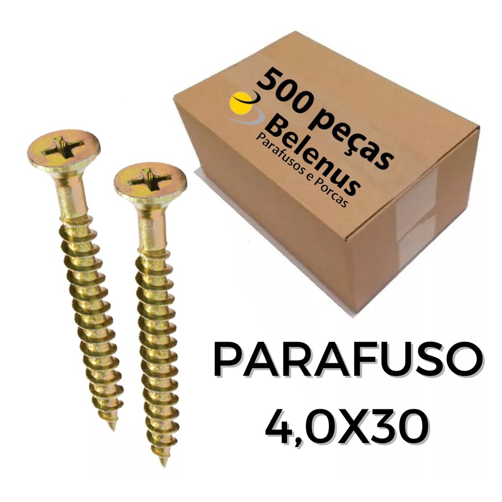 Parafuso 4,0 X 30 Chipboard Chata Phillips para Madeira - BELENUS CAIXA ...