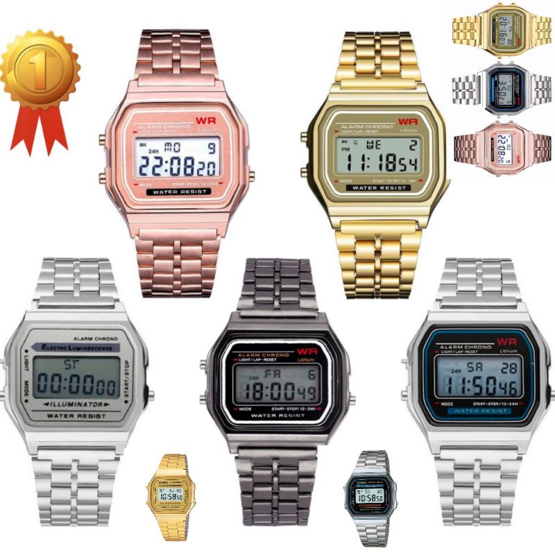 Relógio Casio Vintage Retrô WR Unisex Digital Feminino e Masculino ...