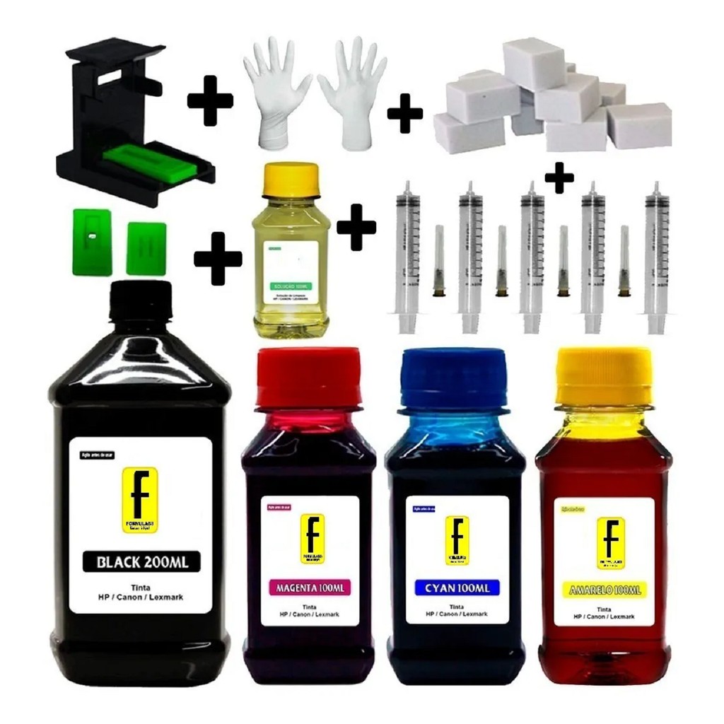 Kit 650ml Kit Tinta Com Espuma Esponja P/ Cartuchos 662 664 74 | Shopee ...