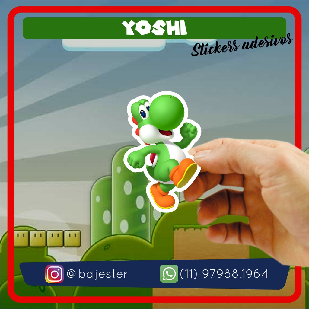 Adesivo Sticker Game Yoshi do Super Mario Bros Galaxy | Shopee Brasil