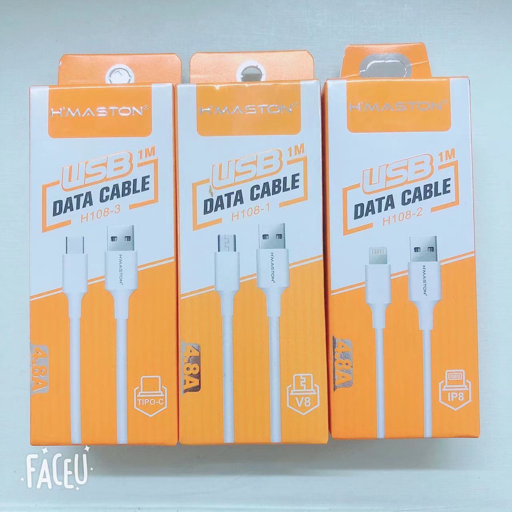 Cabo Carregador Hmaston Micro Usb V8 TIPO-C IOS Dados 4.8a carregador ...