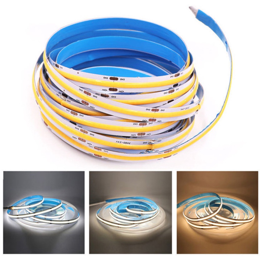 Fita Led Cob 3000k 4000K 6000K 5mts 8mm 320leds/m 12v Ip20 | Shopee Brasil